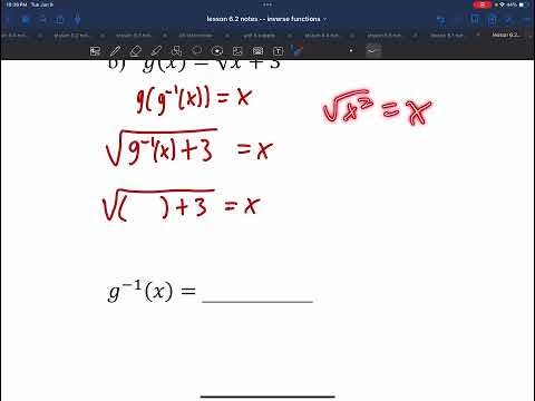 Algebra II: Lesson 6.2 — Inverse Functions - YouTube