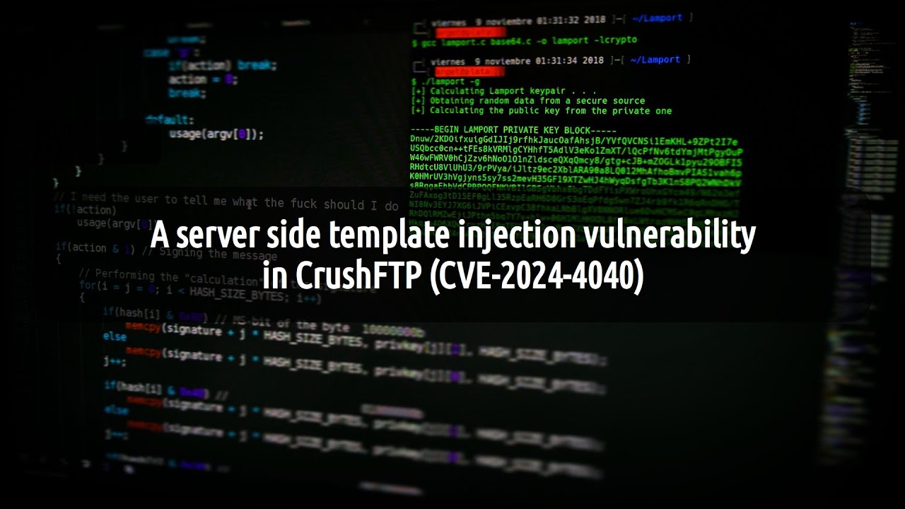 A server side template injection vulnerability in CrushFTP (CVE-2024-4040) - YouTube