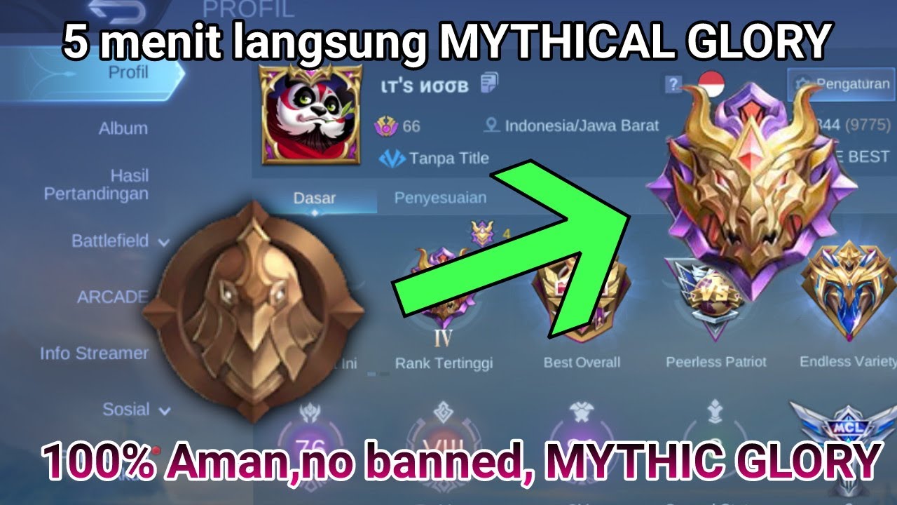 CARA CEPAT NAIK KE MYTHIC | SCRIPT MYTHIC GLORY AUTO LANGSUNG MYTHICAL ...