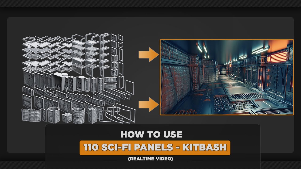 How to Use "110 Sci-Fi Panels - KITBASH" (Realtime Video) - YouTube