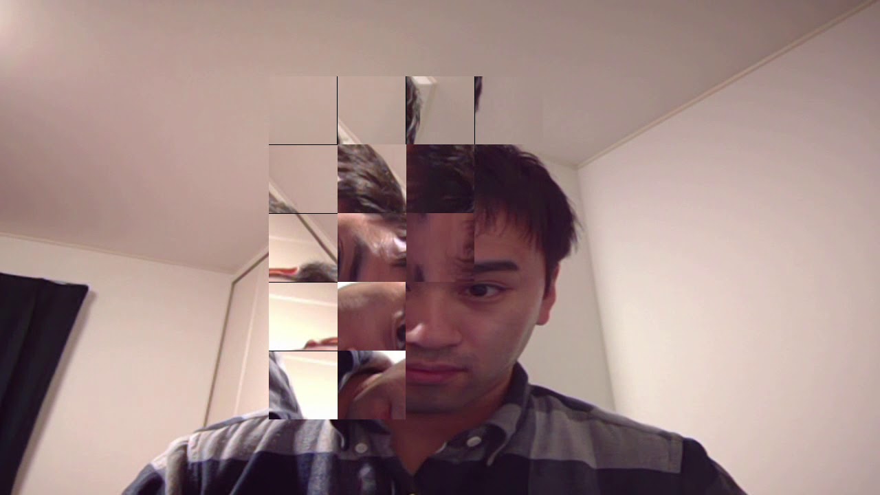 Cameraの映像をグリッドで分割＆回転 openFrameworks OpenCV - YouTube
