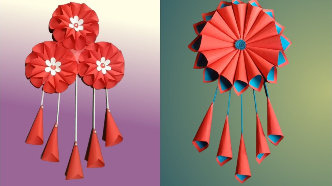 2 Unique and beautiful Paper wall hanging//diy Paper craft for wall ...