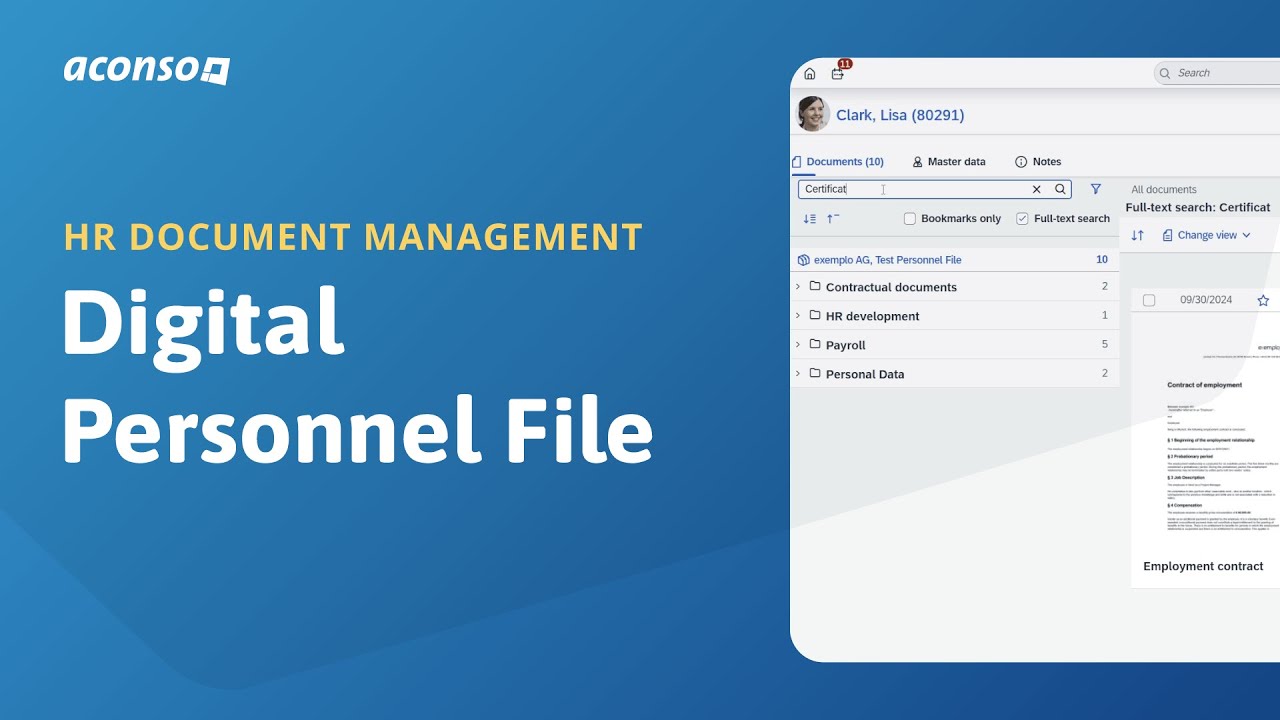 Free HR from Paperwork | aconso Digital Personnel File - YouTube