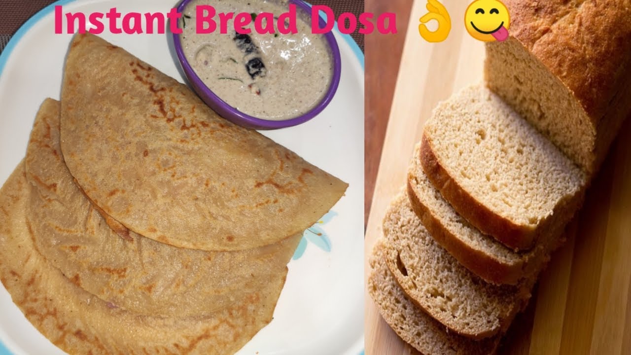 Instant Bread Dosa recipe// Instant Break fast Bread Ravva Dosa recipe ...
