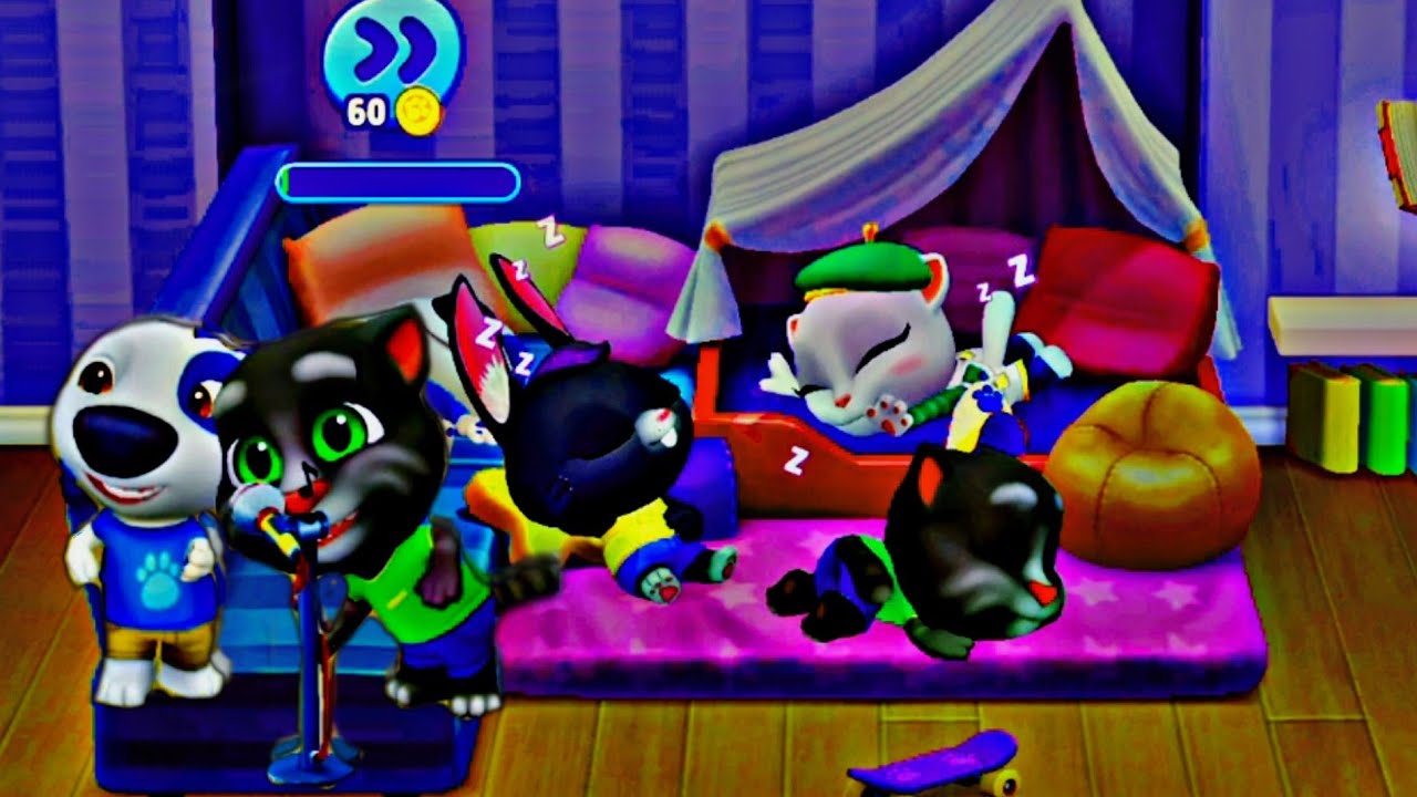 we can't sleep talking tom 😱talking tom shorts 🤣 cartoon video # ...