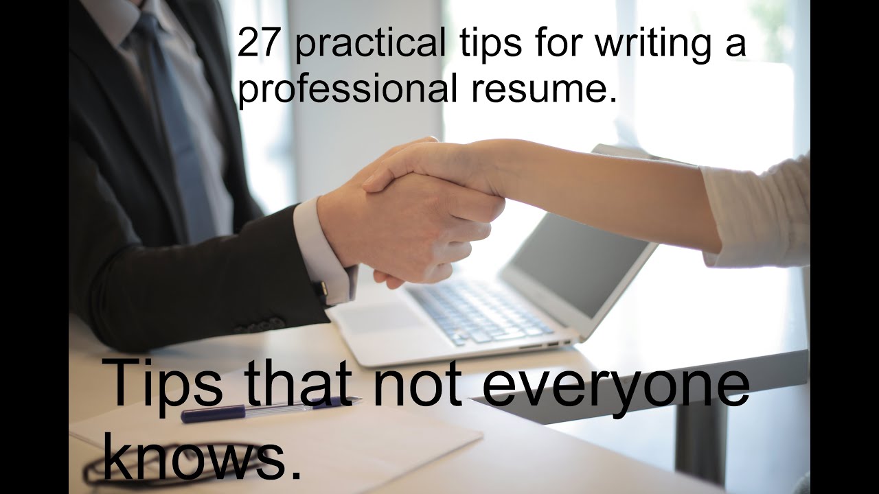 27 practical tips for writing a professional resume. - YouTube