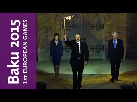 President Aliyev captures Baku 2015 European Games Flame at Ateshgah | Baku 2015