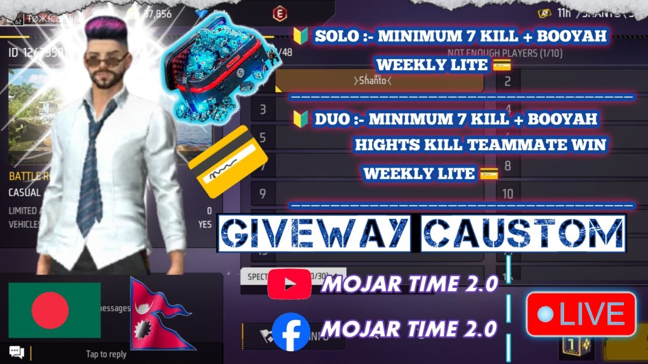 [LIVE] 2K Special Diamond Giveaway 🎉 MOJAR TIME 2.0 | Free Fire লাইভ 🔴 Garena FF Live BD - YouTube