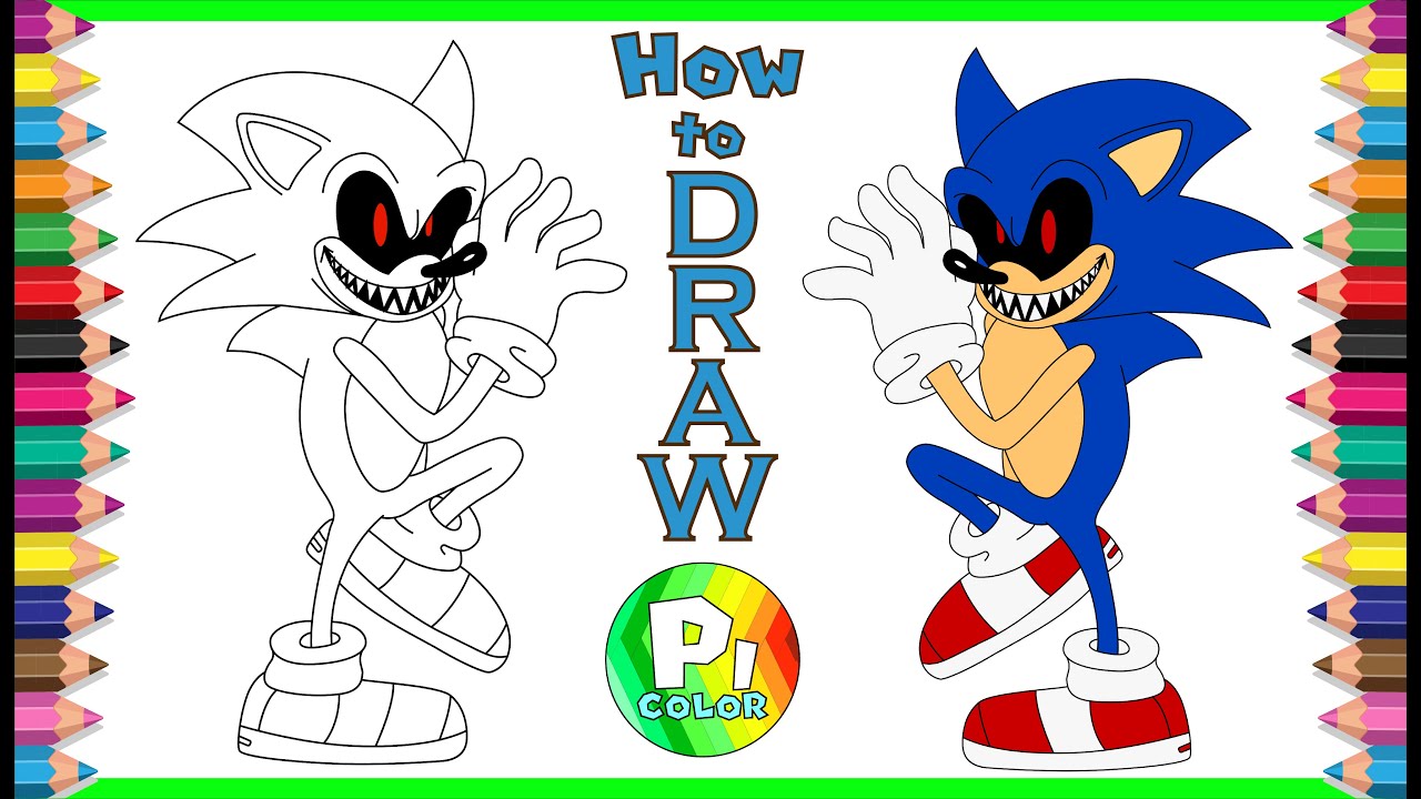 How To Draw Sonic Exe Sonik Как нарисовать Соника Экзи Youtube