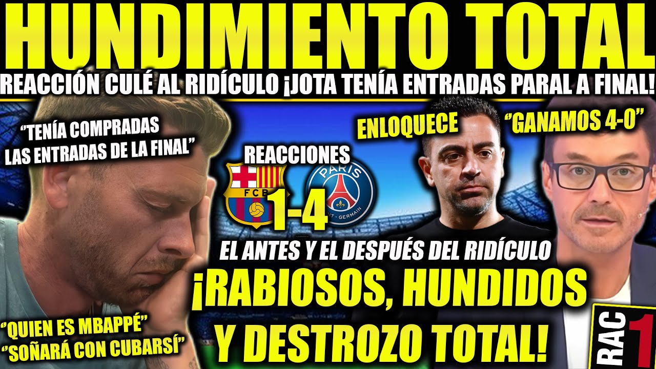 JOTA JORDI HUNDIDO “TENIA ENTRADAS PARA LA FINAL” ¡REACCIÓN CULÉ AL ...