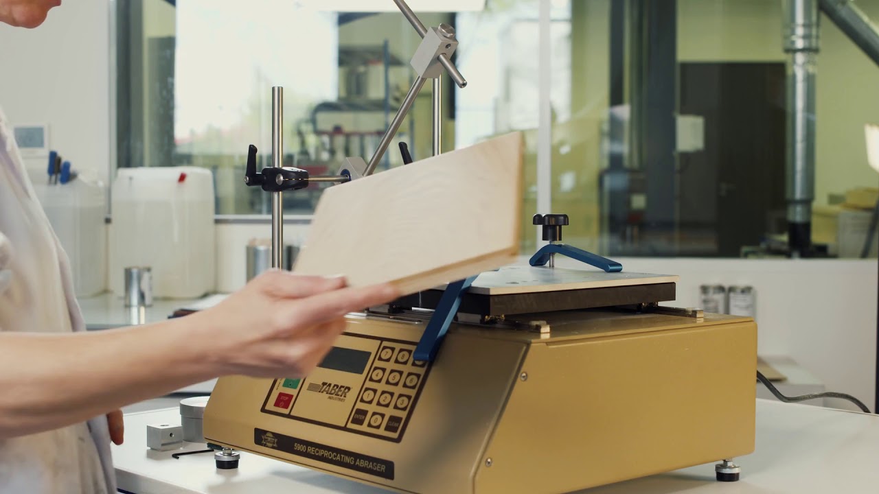 Taber Reciprocating Abraser test - Wood floor - YouTube