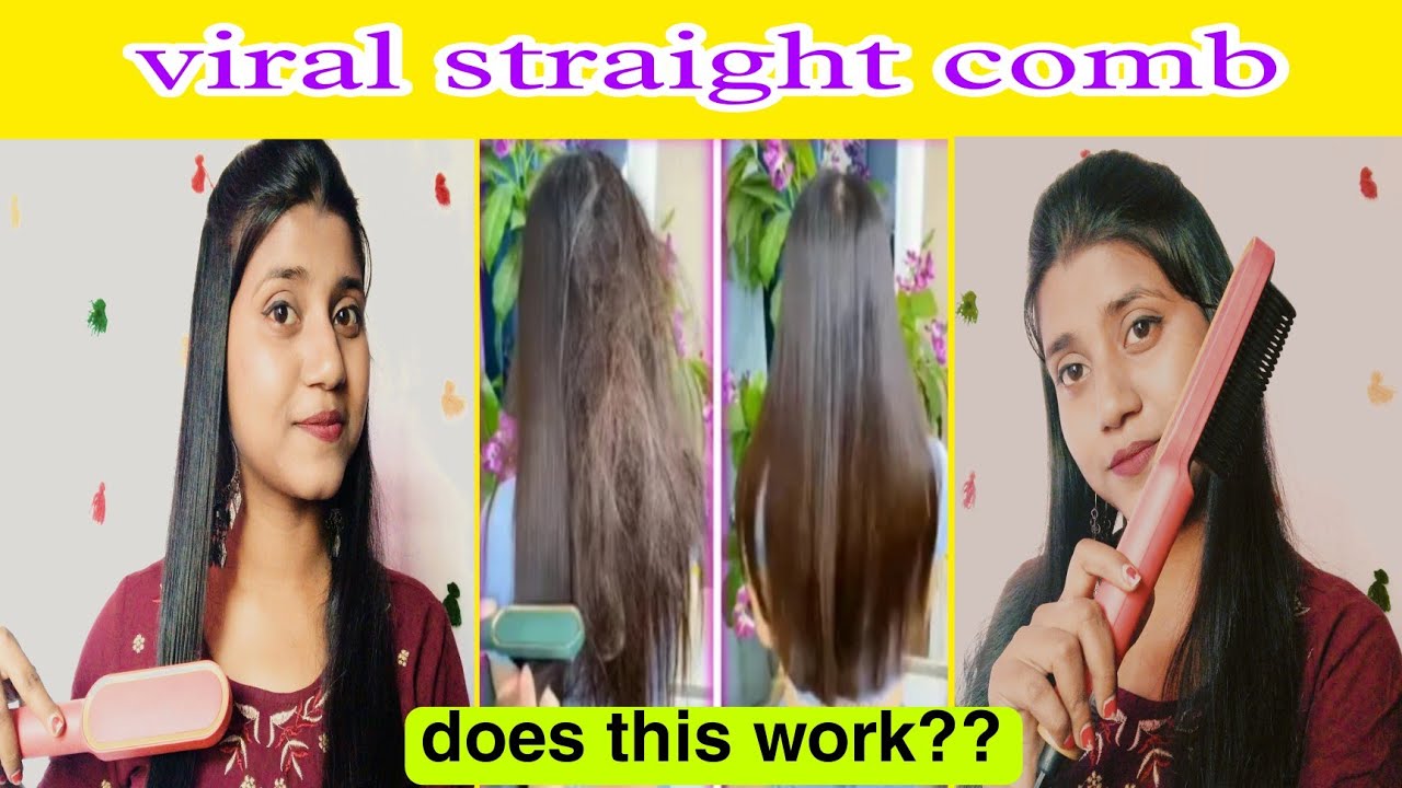 Trying viral hair straight comb review & demo | meesho straight comb ...