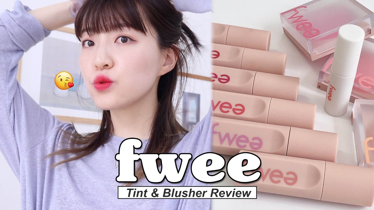 😊웃으면 더 예쁜 NEW 색조 브랜드 Fwee 틴트 스웨이드 / 블러셔 멜로우 전색상 리뷰 (feat. 타브랜드 색상과 비교 ...