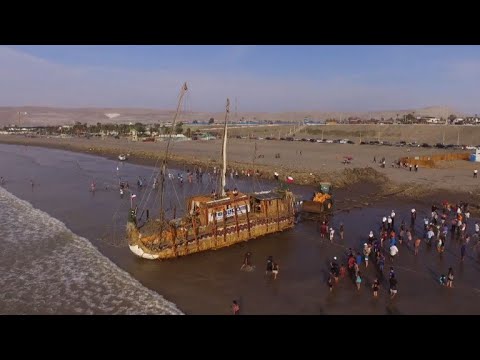 Ahoy! Reed raft to set sail across the Pacific - YouTube
