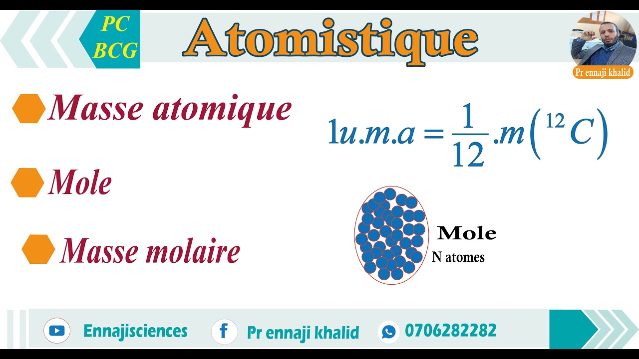 Masse molaire et unité de masse atomique - YouTube