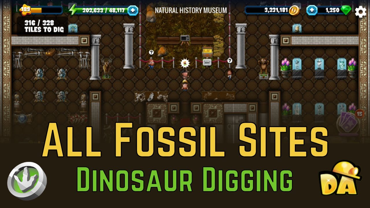 All Fossil Sites - Dinosaur Digging - Diggy's Adventure - YouTube