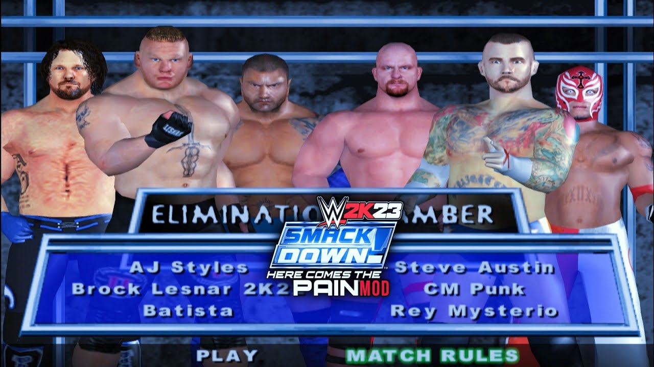 Smackdown Here Comes The pain 2k23 mod | elemination match | hctp mod ...