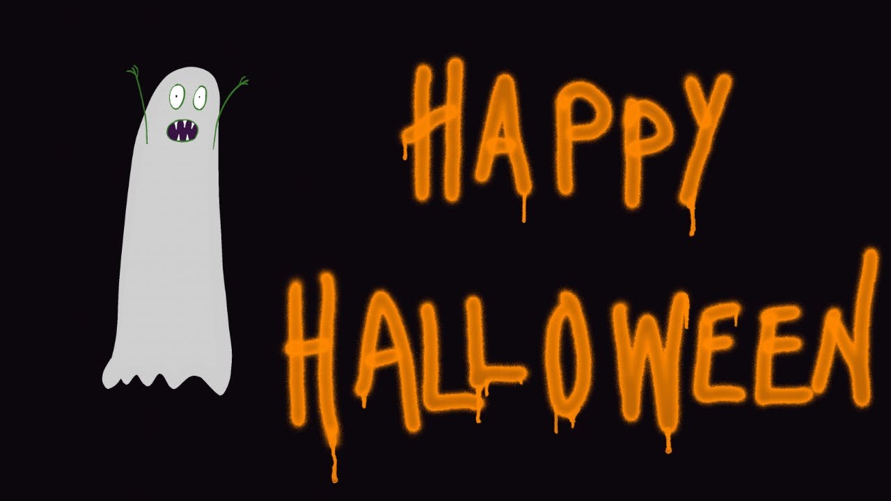 Animating Cute Ghost Gif 🎃 Halloween timelaps - YouTube