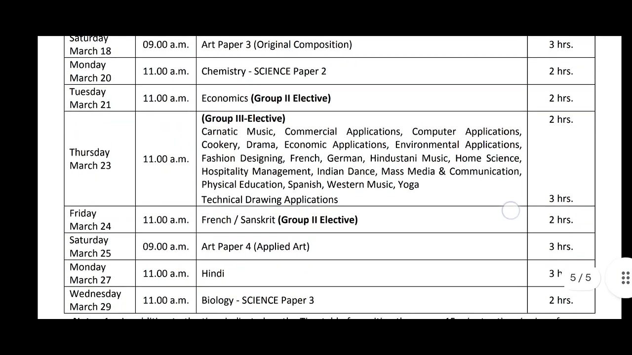 ICSE CL-10TH TIME TABLE(Cl-10th datesheet 2023) - YouTube
