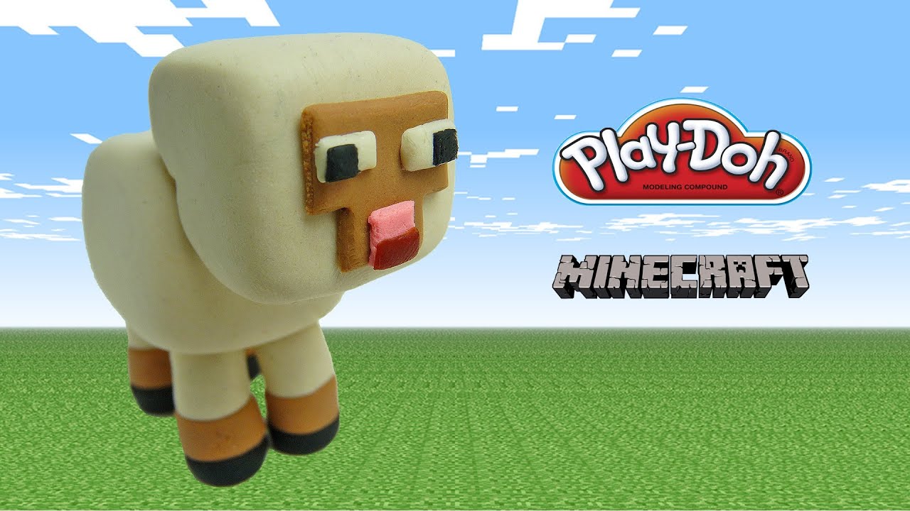 play doh minecraft sheep - how to make with playdoh - YouTube