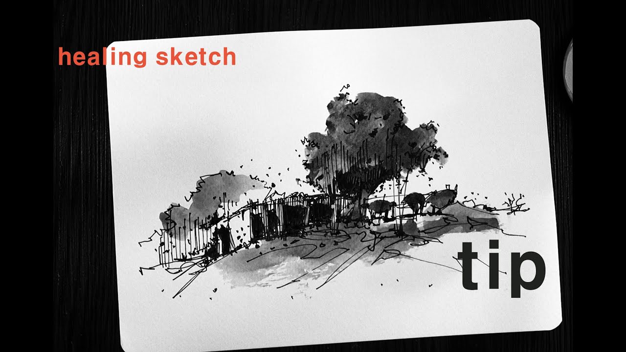 심플하게 범위를 칠하고 느낀 대로 선연습..Healing sketch - YouTube