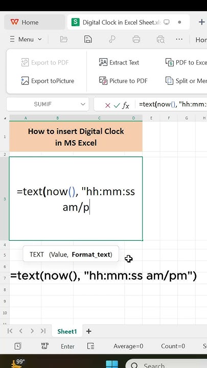 How to Insert Digital Clock in MS Excel | #excel #exceltips #exceltricks #exceltutorialsinhindi ...
