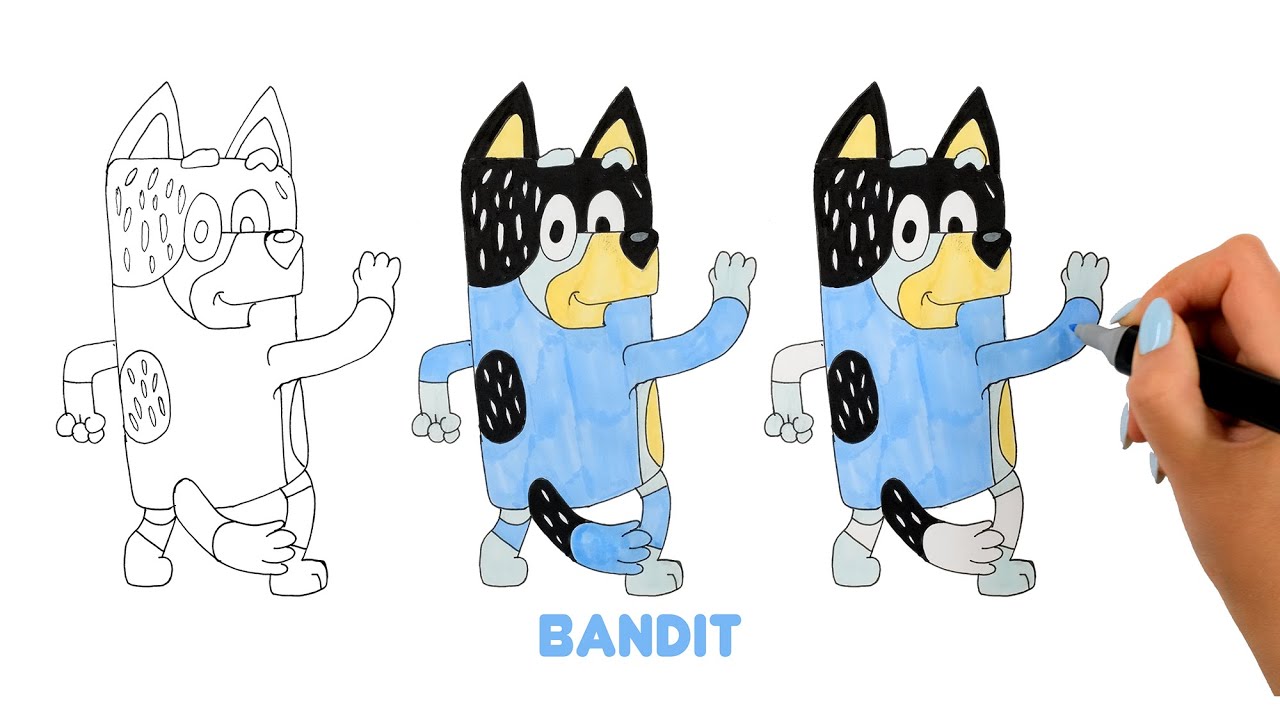 How to Draw Bandit Heeler | Bluey - YouTube