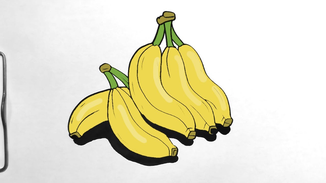 How to Draw BUNCH OF BANANAS - YouTube