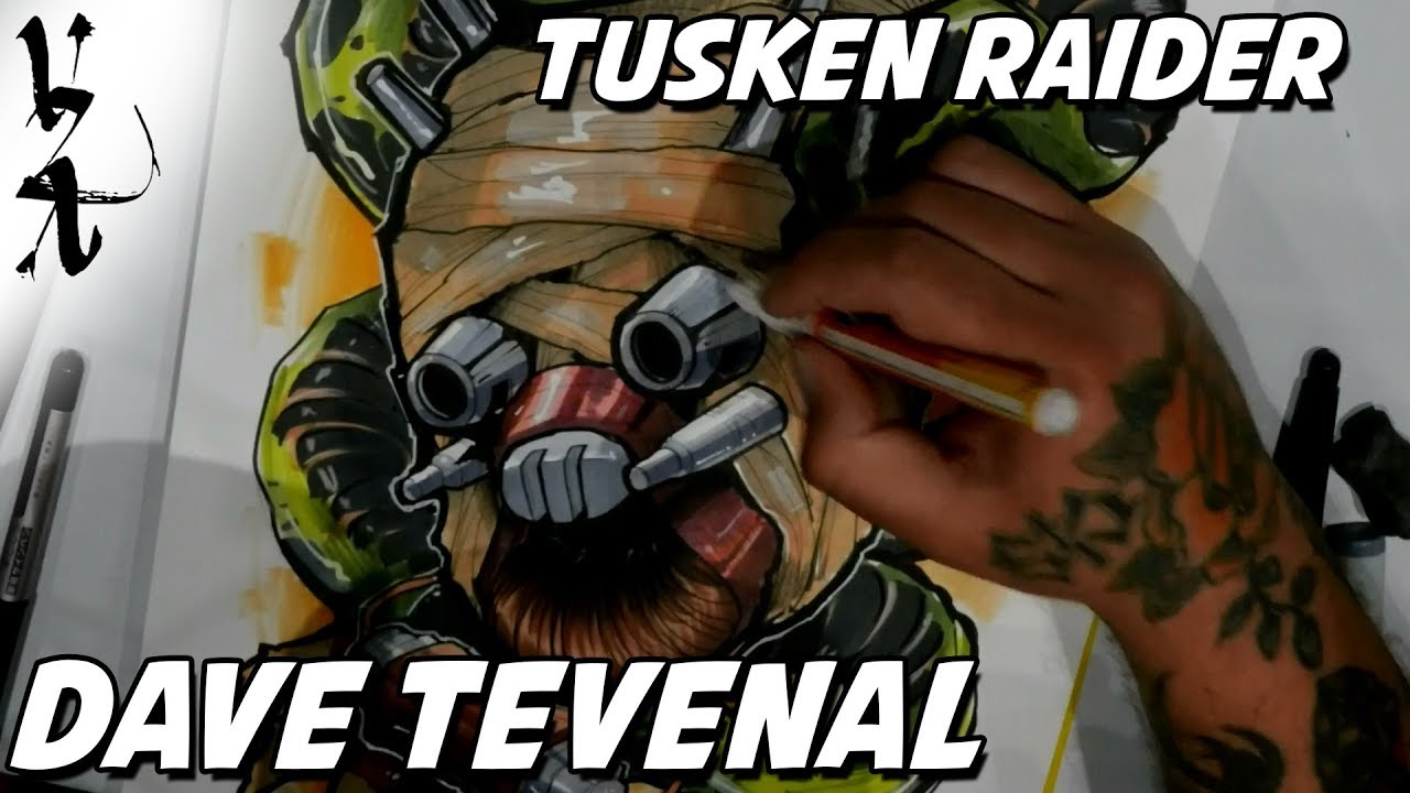 Dave Tevenal drawing a Tusken Raider from Star Wars - YouTube