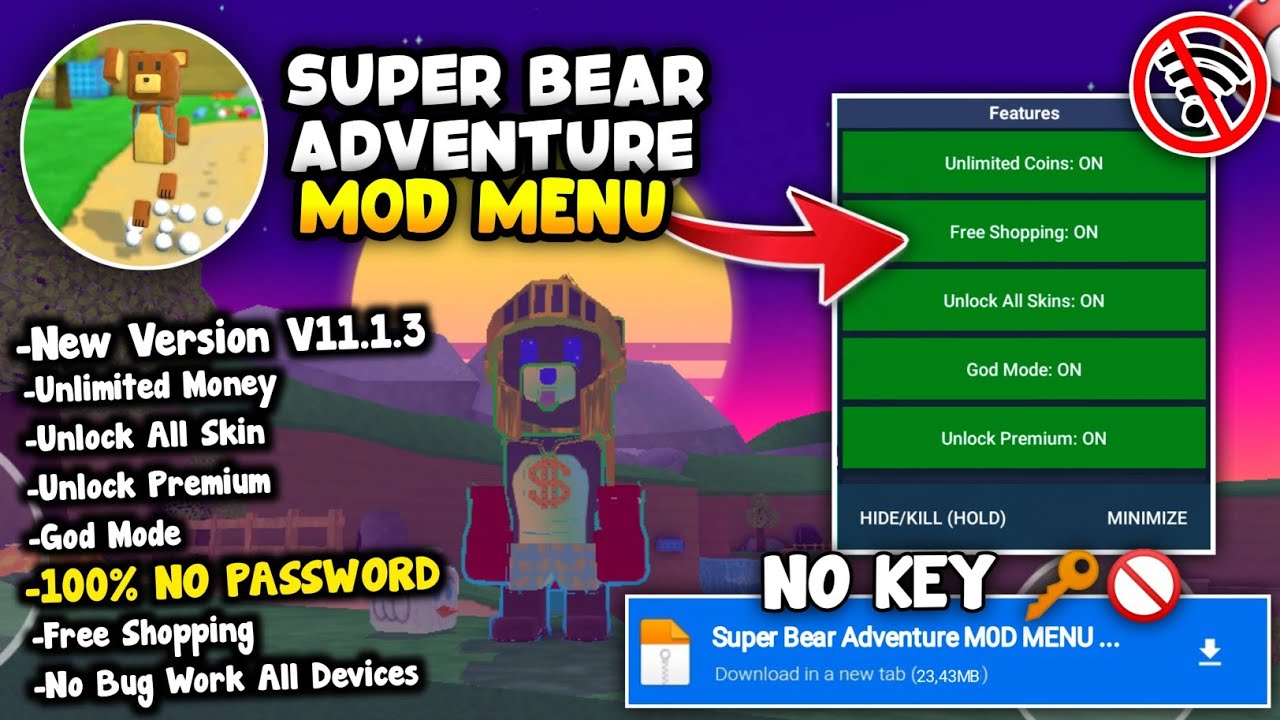 Super Bear Adventure MOD MENU V11.1.3 Terbaru 2024 - No Key & No ...