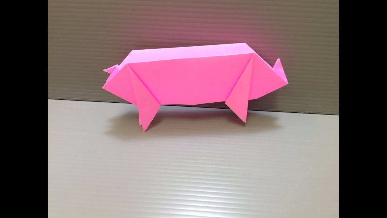 Daily Origami: 052 - Pig - YouTube