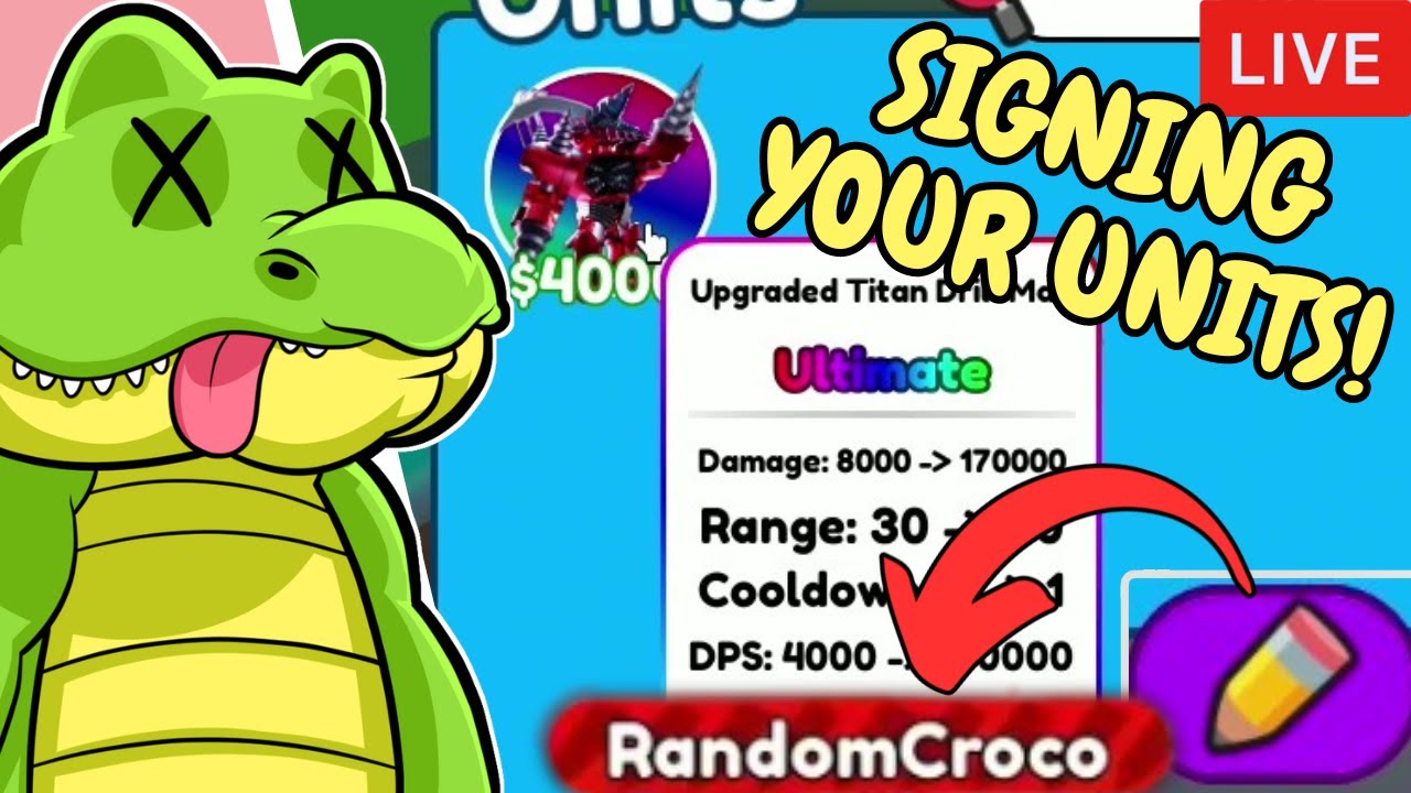 🔴LIVE 1| RANKED UNITS UPDATE! Roblox Toilet Tower Defense SIGNING YOUR ...