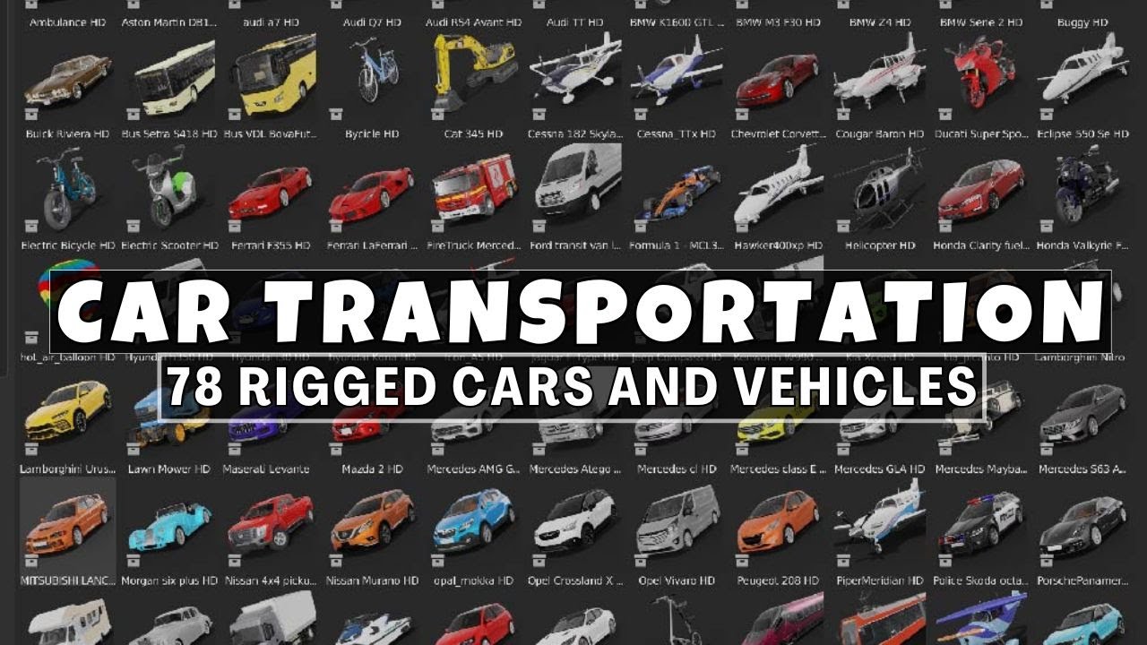 Blender Car Transportation : Cars And Vehicles | Rigged Cars Library ...