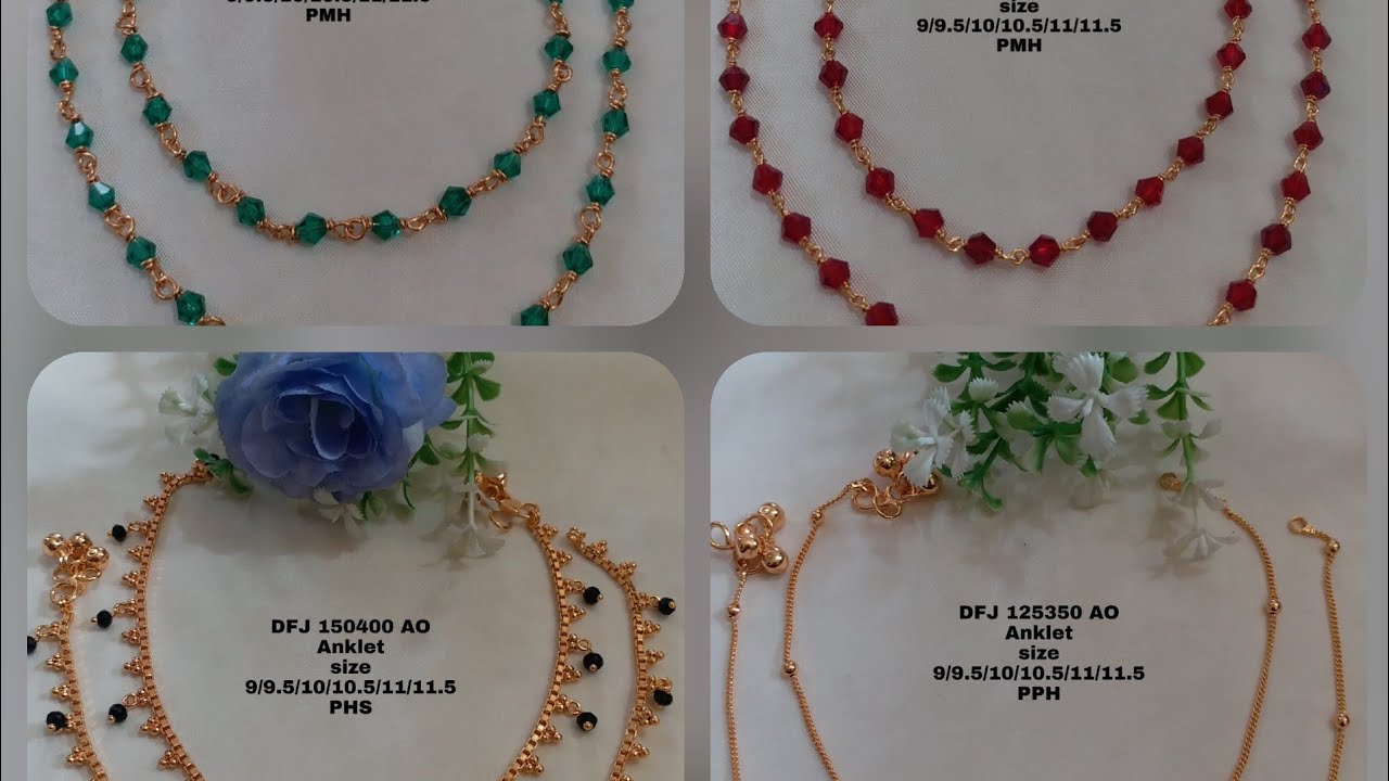 Beautiful gold coated Anklets || latest models of anklets design ...