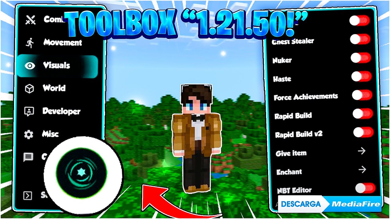 !Descarga: TOOLBOX "1.21.50" NEBULA CLIENT HACK (Give ítem, Kill Aura ...
