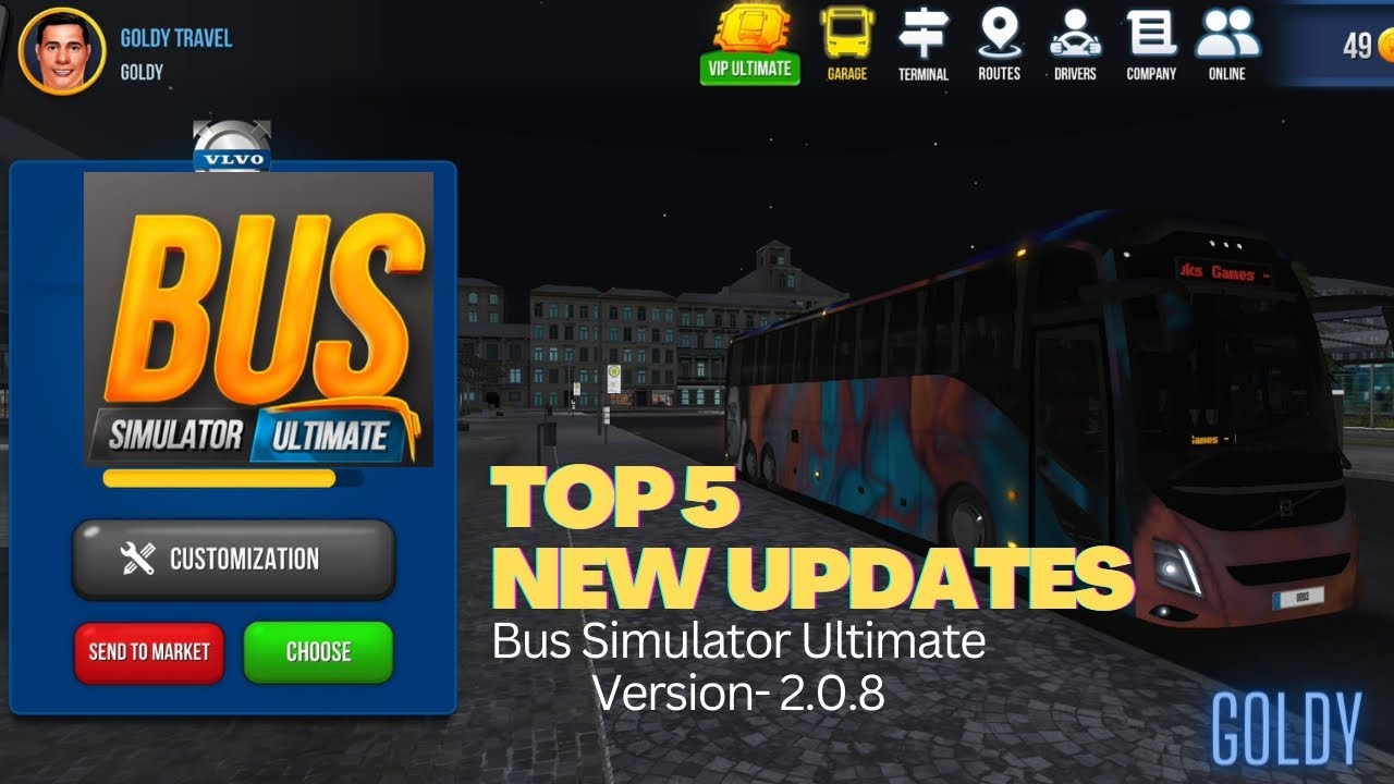 New Updates on Bus Simulator ultimate | Version 2.0.8 | Goldy. - YouTube