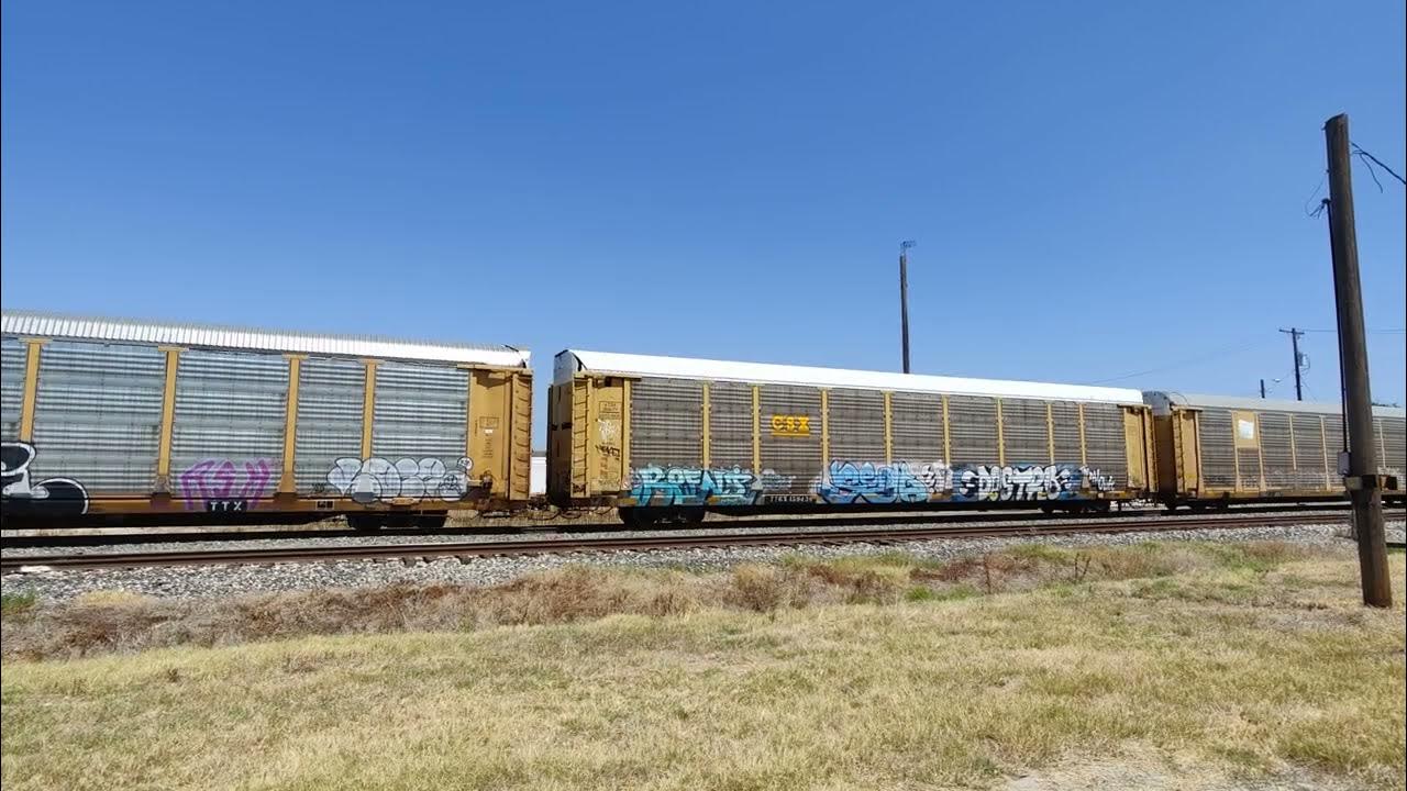 Southbound UP 5494/8977, Autorack Train, "Ennis Sub" Groesbeck, TX, 7-12-2022 - YouTube