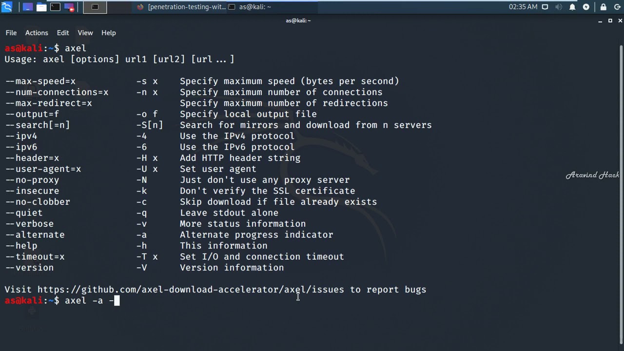 axel tool tutorial for beginners on kali linux - YouTube