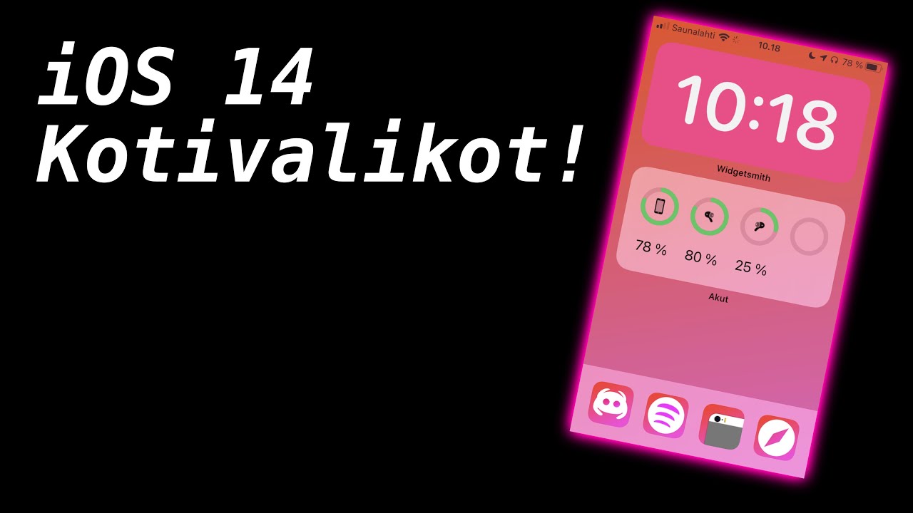 Kuinka tehdä mukautettu iOS 14 Kotivalikko! (Widgetit + Omat Appi ...