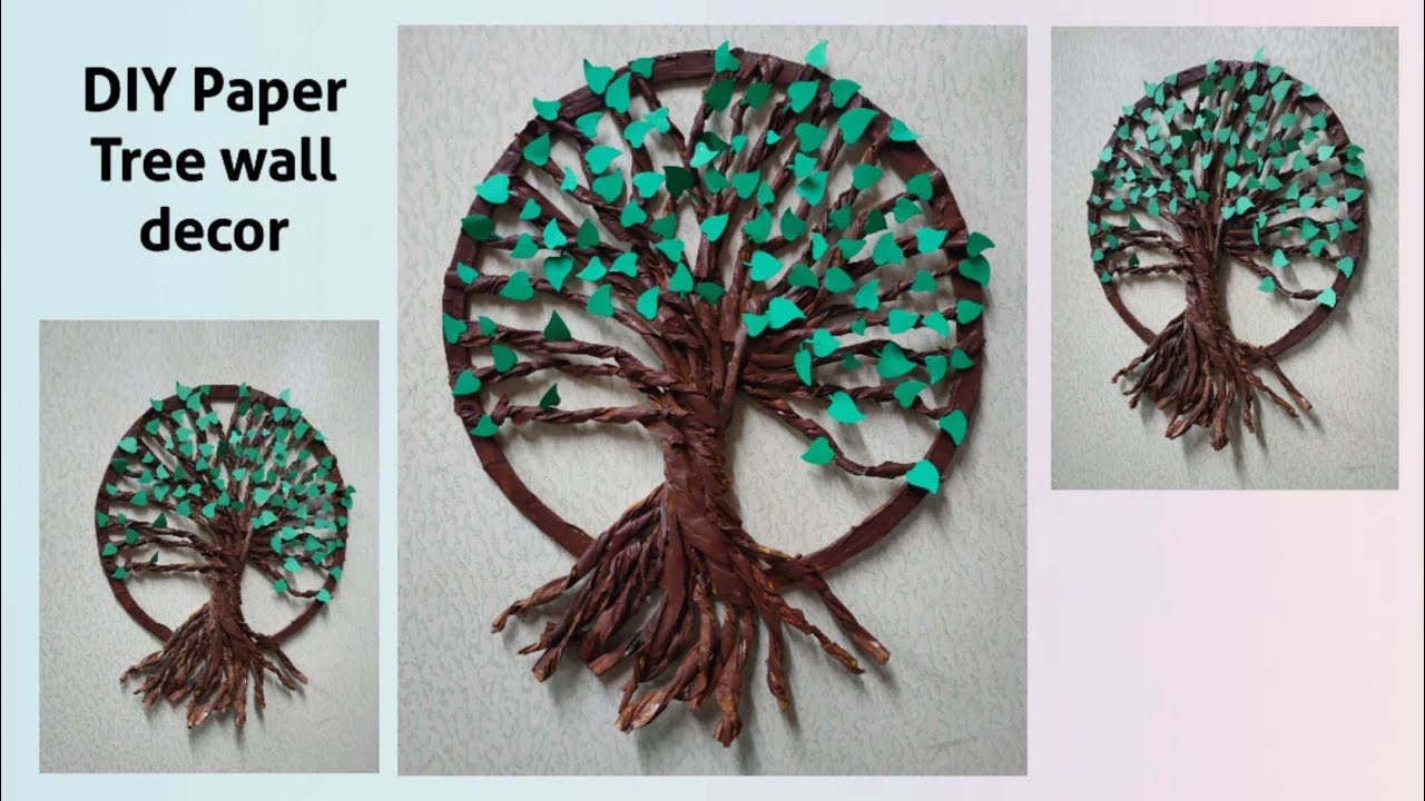 Beautiful DIY paper tree wall decor 🌳 | Best out of waste - YouTube