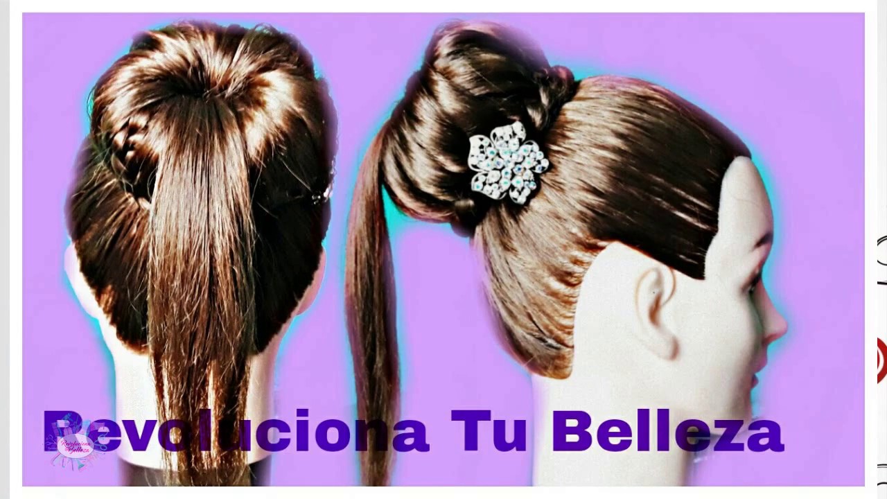 Chongo Con Coleta / Cabello Recojido / Peinado de moda - YouTube