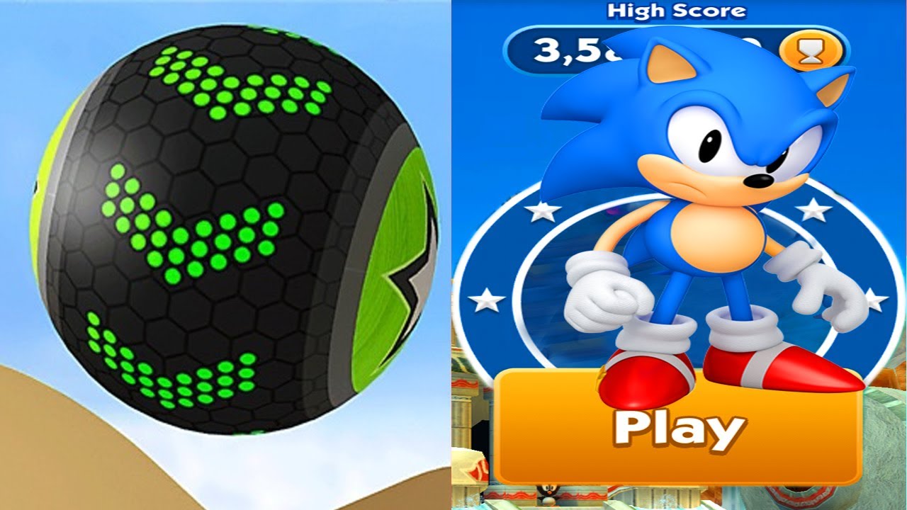 Classic Sonic in Sonic Dash vs Going Balls Gameplay Android,ios All ...