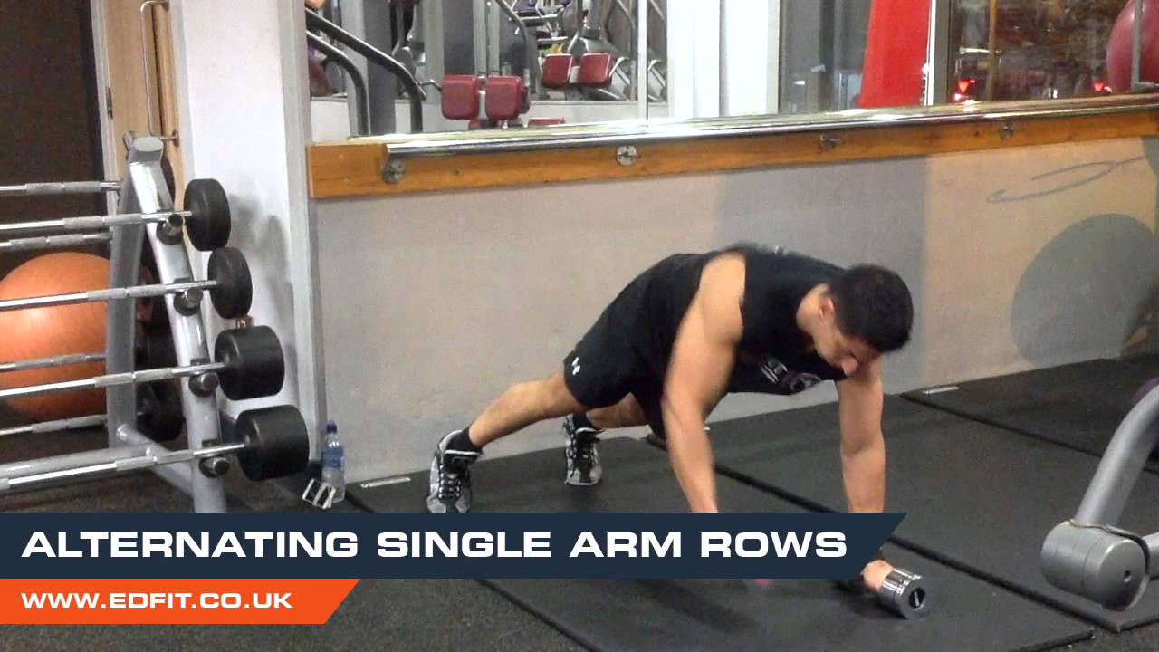 Alternating Single Arm Rows - YouTube