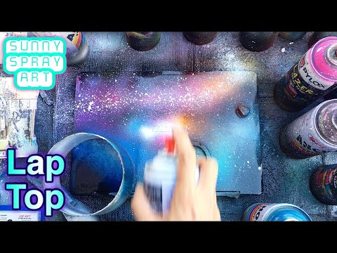 spray paint art on my LapTop - YouTube