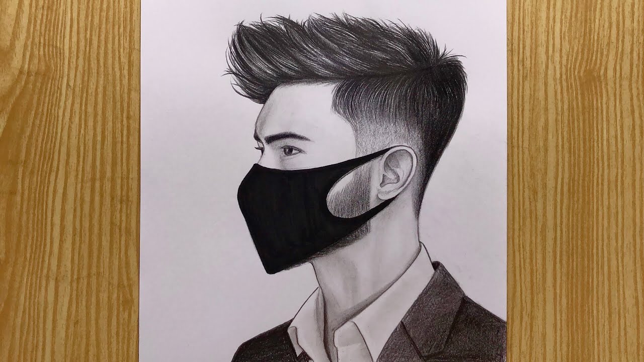 How to Draw Boy with mask Pencil Sketch | A Anime Drawing | Pencil ...