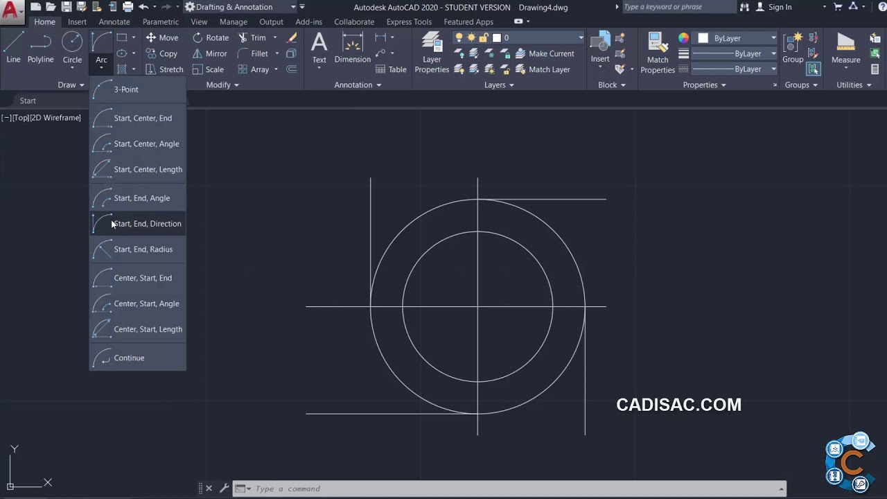 Ejercicios de Dibujo en AutoCAD. Ejercicio 1. Líneas arcos y círculos ...