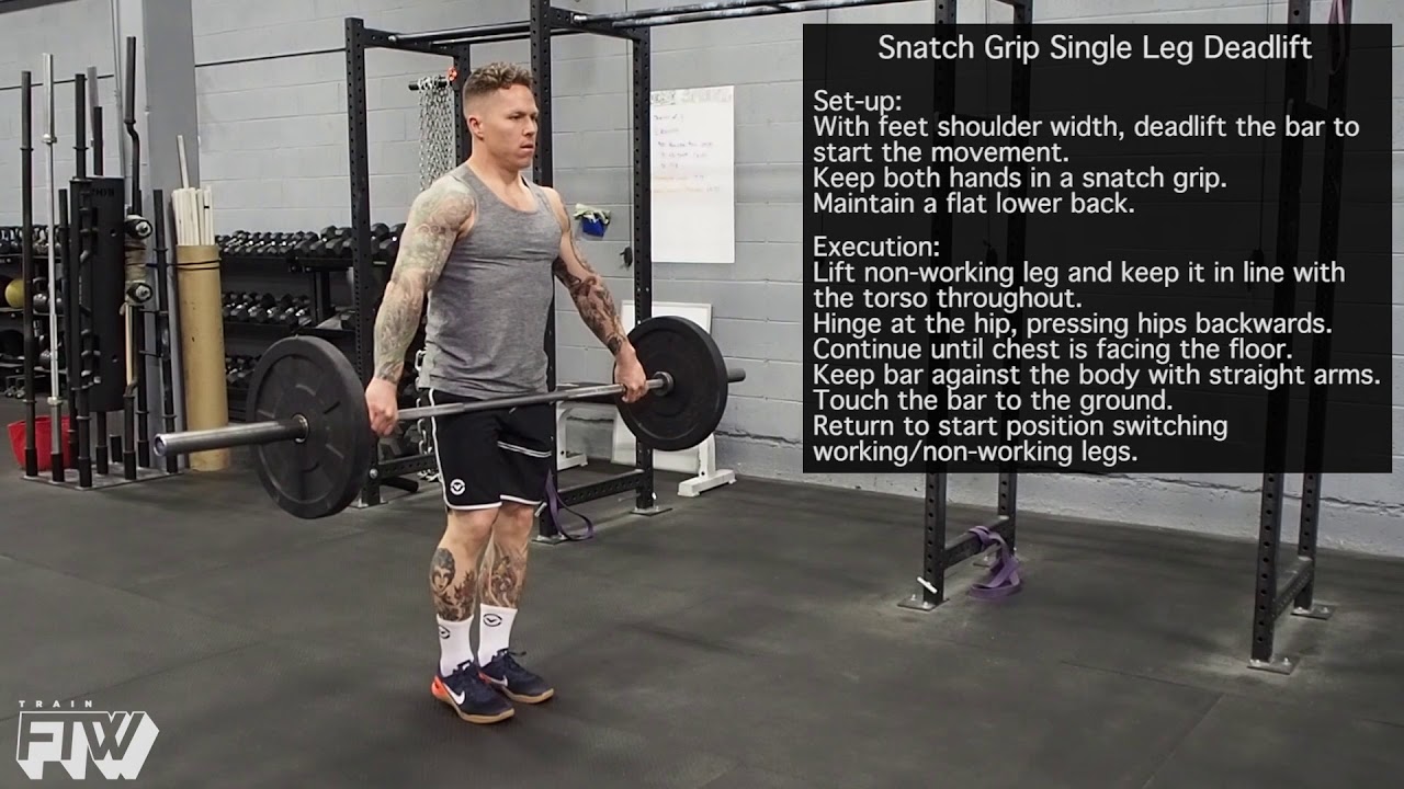 Snatch Grip Single Leg Deadlift - YouTube