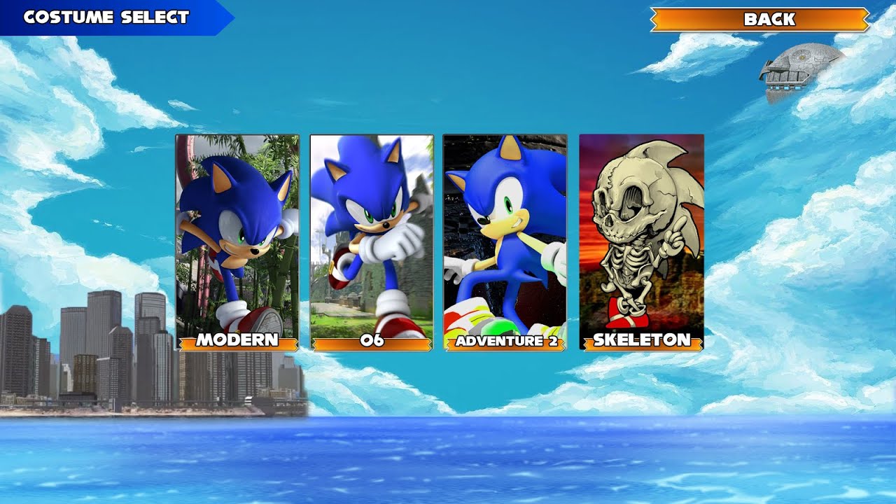 Sonic Universe V2 : Costume Select Menu - YouTube