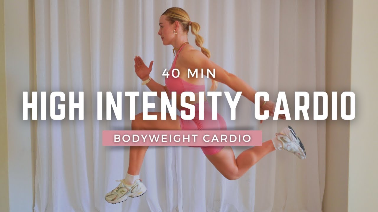 40 Min INTENSE CARDIO HIIT Workout | No Equipment, Full Body Cardio ...