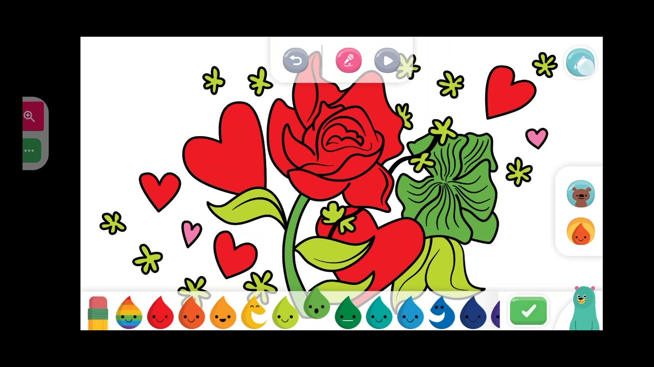 Coloring through Khan Academy Kids l Flowers and Hearts I Coloring ...